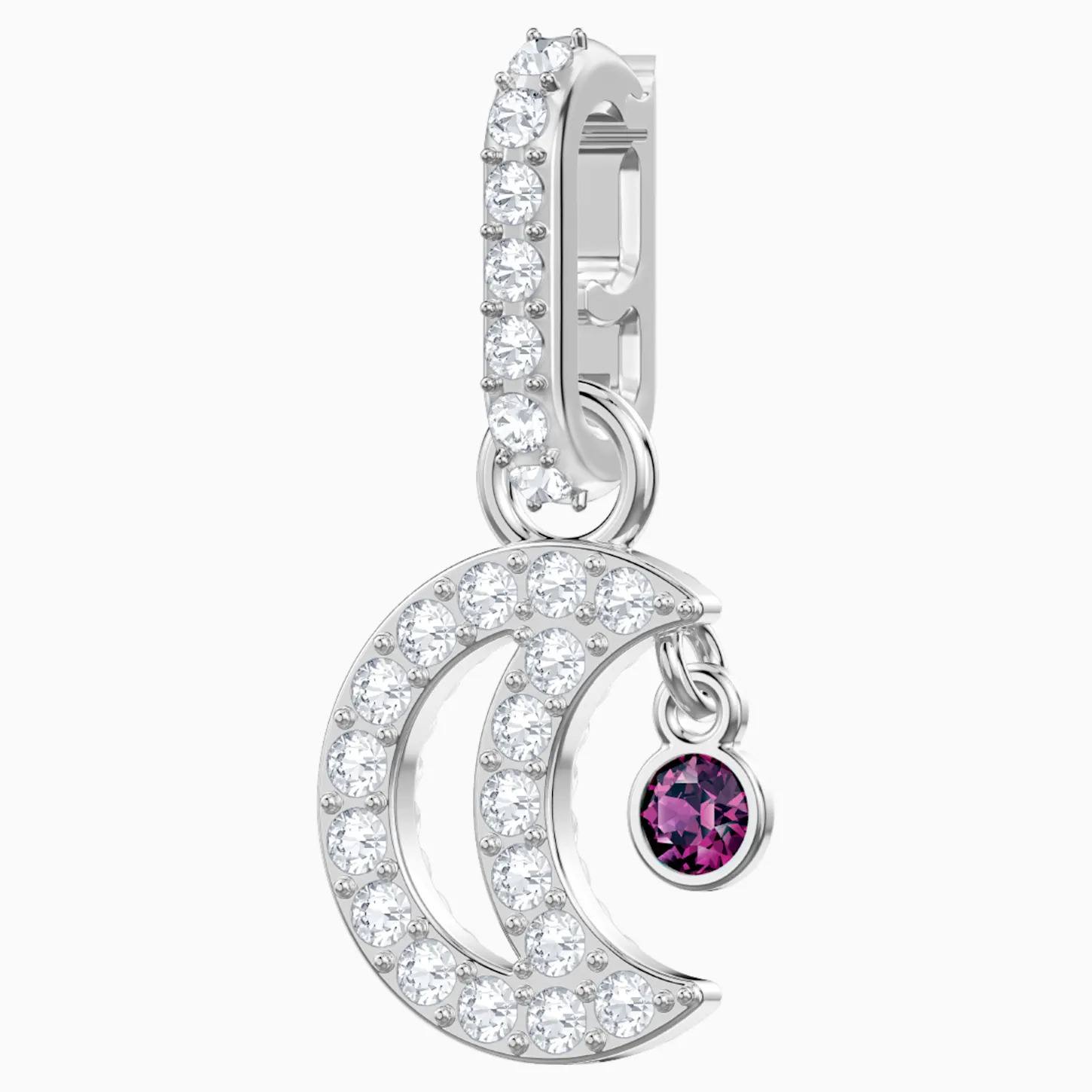 CHARMS SWAROVSKI: SWAROVSKI REMIX COLLECTION MOON CHARM, WHITE, RHODIUM ...